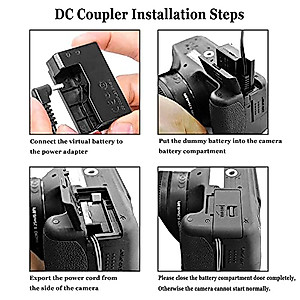 Gonine ACK-E8 Power Supply LP-E8 Camera Dummy Battery DR-E8 DC Coupler AC Adapter kit for Canon EOS Rebel T5i T4i T3i T2i, Kiss X6i X7i X5 X4, 700D 650D 600D 550D.