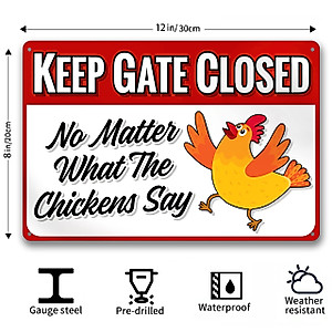 Metal Signs Funny Chicken Coop Decor, Farm Sign for Home Kitchen Outdoor Plaque Gifts for Chicken Fan Lovers 6 Pces 8×12 Inch