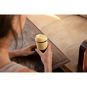 JOCO Cup 12oz - Eco-innovative Borosilicate Glass Reusable Classic Cup - Travel Mug with Silicone Lid Compatible Roll Straw (Black)