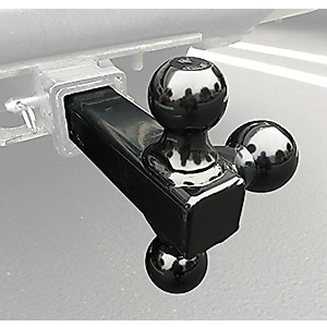 MaxxHaul 70270 Trailer Hitch Hollow Shaft Triple Ball Mount - Black