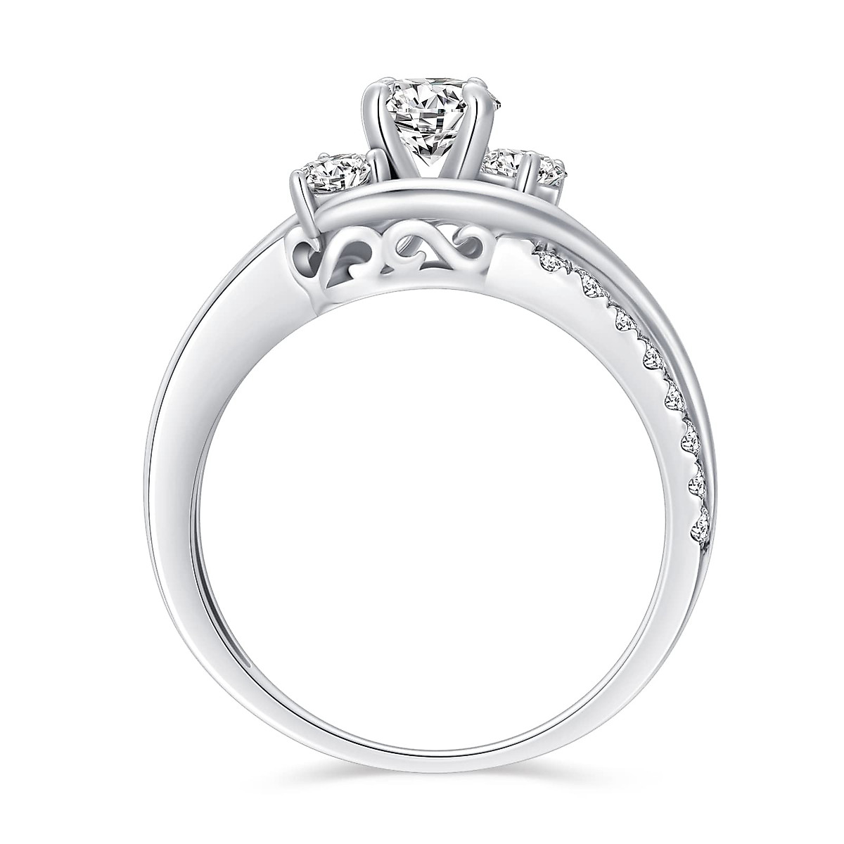 Molioaki 1 Carat (ctw) D-VVS1 moissanite engagement rings for women Platinum Plated Silver ring moissanite rings-Y10