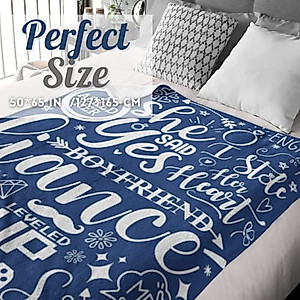 InnoBeta Engagement Gifts for Men, Unique Newly-Engaged Throw Blanket for Fiance Future Husband, Funny Just Engaged Gifts, 50 x 65 inches, Stranger Boyfriend to Fiance Soon to Be Hubby