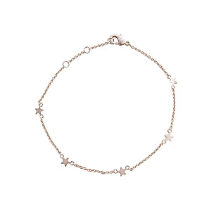 Honeycat Starling Tiny Star Charms Bracelet in Gold, Rose Gold, or Silver | Minimalist, Delicate Jewelry (Rose Gold)