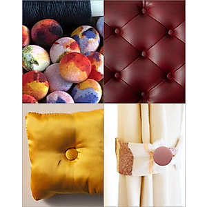 QWORK Button Maker Kit with 3 Sizes Die Sets and 300 Buttons, 11/16", 1", 1-3/16" (18, 25, 30mm) Diameter Hand Fabric DIY Button Making Punch Cloth Button Cover Making Machine Tool