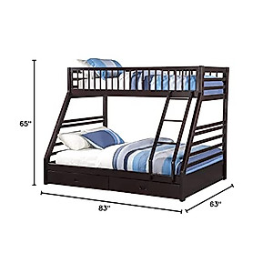 Acme Furniture XL Twin/Queen Bunk Bed with Drawers, Espresso (AC-37425)