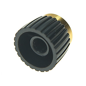 KAISH 10pcs Guitar AMP Amplifier Push on fit Knobs Black with Gold Aluminum Cap Top Fits 6mm diameter Pots Marshall Amplifiers