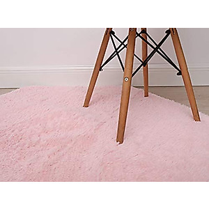 LimitlessFunN Baby Play Mat 55"x53" Plush Hexagon Rug for Hexagon Princess Tent, Room Carpet, Nursery Mat, Decoration Pad, Pink