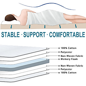 AROW Japanese Futon Mattress, 100% Cotton Floor Mattress Pad, Folding Roll Up Bed Topper Mat Lounger and Travel (White, King)