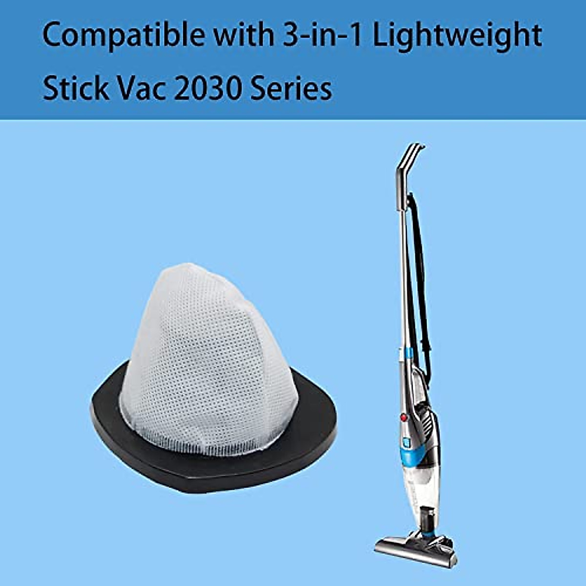 elfofle Replacement Filter and Foam Filter for Bissell Vacuum Cleaner Models 2030, 20303, 20306, 20307, 20309, 2030H, 2030V, 2030X, 2030Z, 4-Pack
