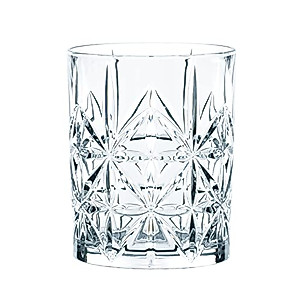 Nachtmann Highland Whisky Tumbler, Crystal Clear Glass, Set of 4 Glasses, 4 - Inch Drinking Cup for Fine Whiskies, Scotch, Cognac, and Rum, Rock Glasses, 12-Ounce, Dishwasher Safe