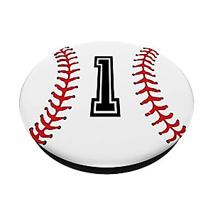 Baseball Player Jersey Number 1 | Baseball Gifts PopSockets PopGrip: Swappable Grip for Phones & Tablets