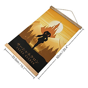 BAWUTZ Sasha Necron Maou Gakuin Scroll Poster Wall Fabric Decor Hanging Paintings Wood Frame Hanger Magnetic Kit Holder Print Picture for Living Room Bedroom Decoration