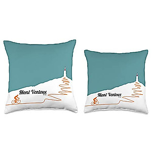 AnotherCyclist Mont Ventoux French Cycling Climb-Mountain-Famous-Icon Throw Pillow, 16x16, Multicolor