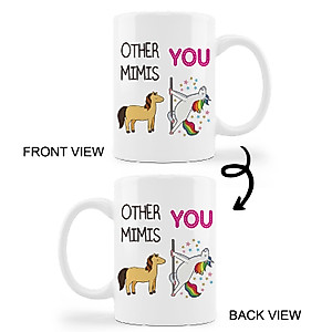 kunlisa Best Mimi Mug Cup,Other Mimis VS You Cute Unicorn Ceramic Mug-11oz Coffee Milk Tea Mug Cup,Grandmother Grandma Mimi Birthday Mother's Day Gifts From Grandson Granddaughter