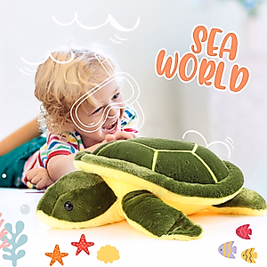 Civaner Turtle Stuffed Animals Sea Turtle Plush, Valentines Day Gifts for Kids, Plush Pillow Toys, Tortoise Toys Doll for Birthday(30 Inches)