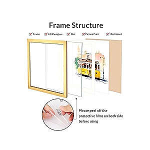 Annecy 5x7 Picture Frames (4 Pack, Gold), Simple Designed Photo Frame, For Pictures 5x7 for Wall or Table Display, Classic Simple Home Office Decor