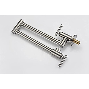 SUMERAIN Pot Filler Faucet Wall Mount,Brushed Nickel Finish and Dual Swing Joints Design