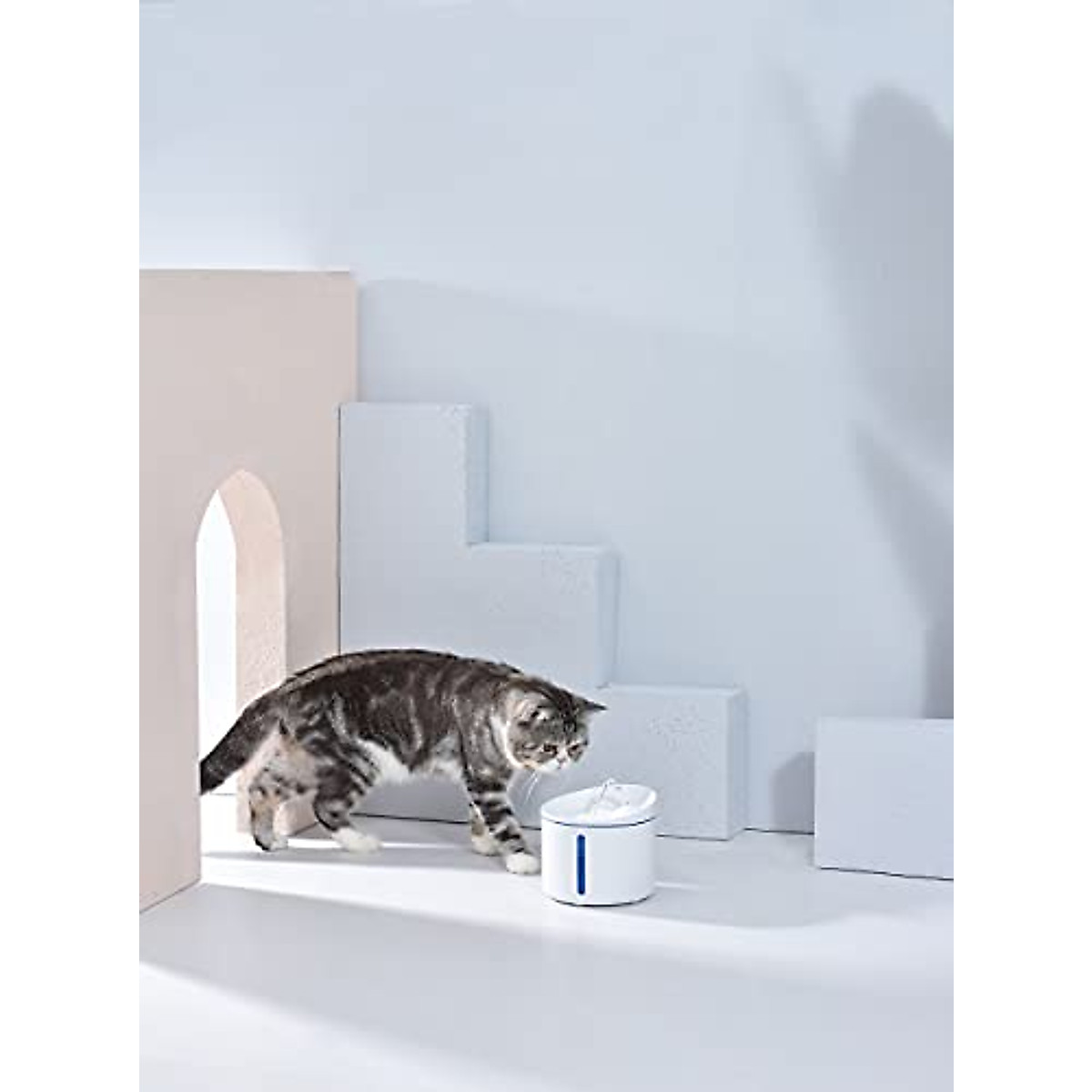 DOGNESS Pet Water Fountain, Healthy and Hygienic Drinking Fountain Super Quiet Flower Automatic Electric Water Bowl for Dogs, Cats, Birds (1L, White)