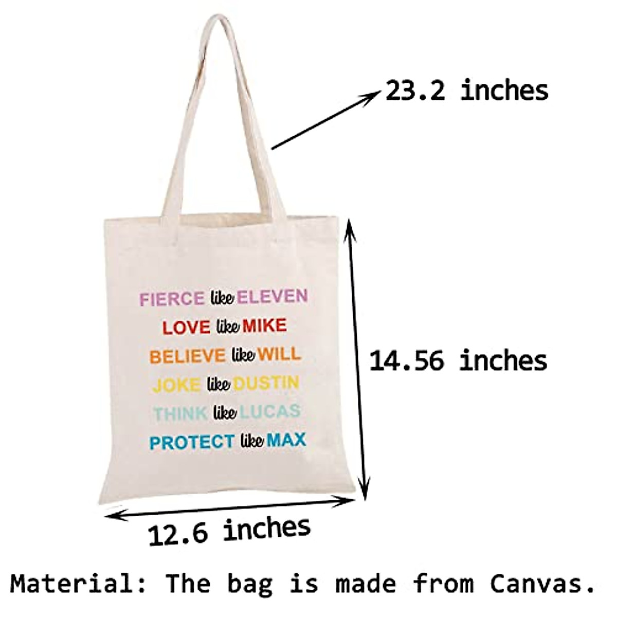 PWHAOO Fierce Like Eleven Love Like Mike Tote Bag TV Show Characters Tote Bag Gift For Fans (FIERCE like ELEVEN TOTE)