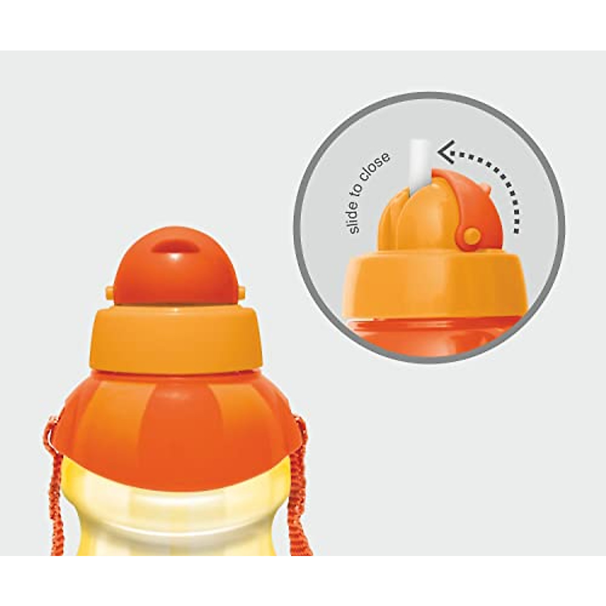 4- pack Kids Water Bottle with Straw for School 13 oz Spill Proof Sippy Cup Flip Top Lid Small Cute Toddler Water Bottle- Bulk Reusable for Trips, Lunch, Day Cares Carry Strap Multi-color BPA Free