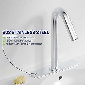 BWE 10 Inch Sink Hole Cover Deck Plate for Chrome Bathroom or Kitchen Sink Faucet 1 or 3 Hole Escutcheons Stainless Steel Vessel Vanity Sink Faucet Oversized Cover Plate Oval