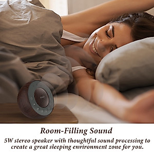 Housbay White Noise Machine with 31 High Fidelity Soothing Sounds, 5W High Power Loud Enough Speaker, Easy Volume Control, Sleep Timer, Sound Machine for Baby, Kids, Adults, Light Sleeper -Wood Grain