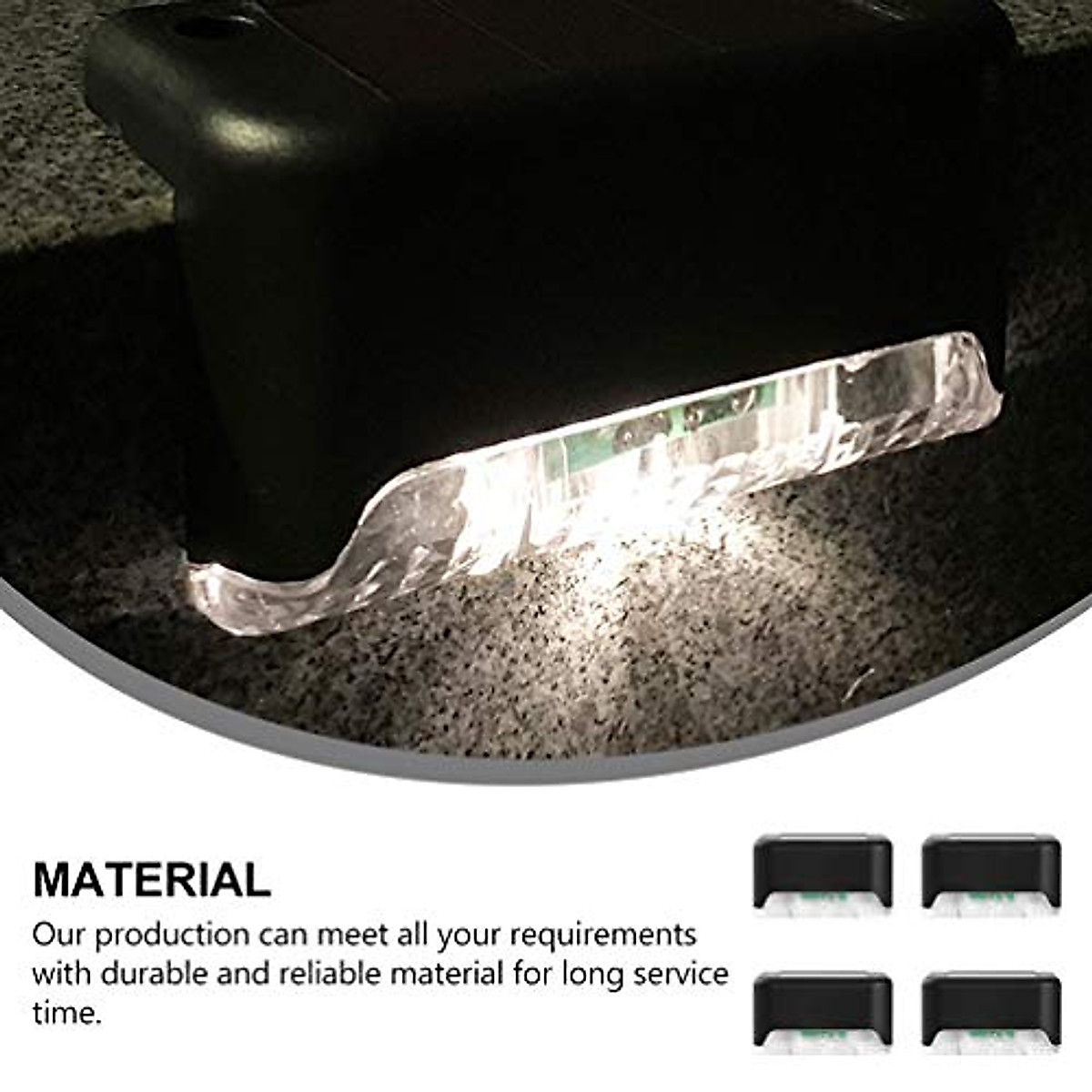 Cabilock Solar Led Lantern 4pcs Led Solar Lights for Fence Solar Powered Steps Light Outdoor Led Lamp Decks Walkway Patio Stair Garden Rail Backyard Fences Post Lamp Wall Sconces Lamp