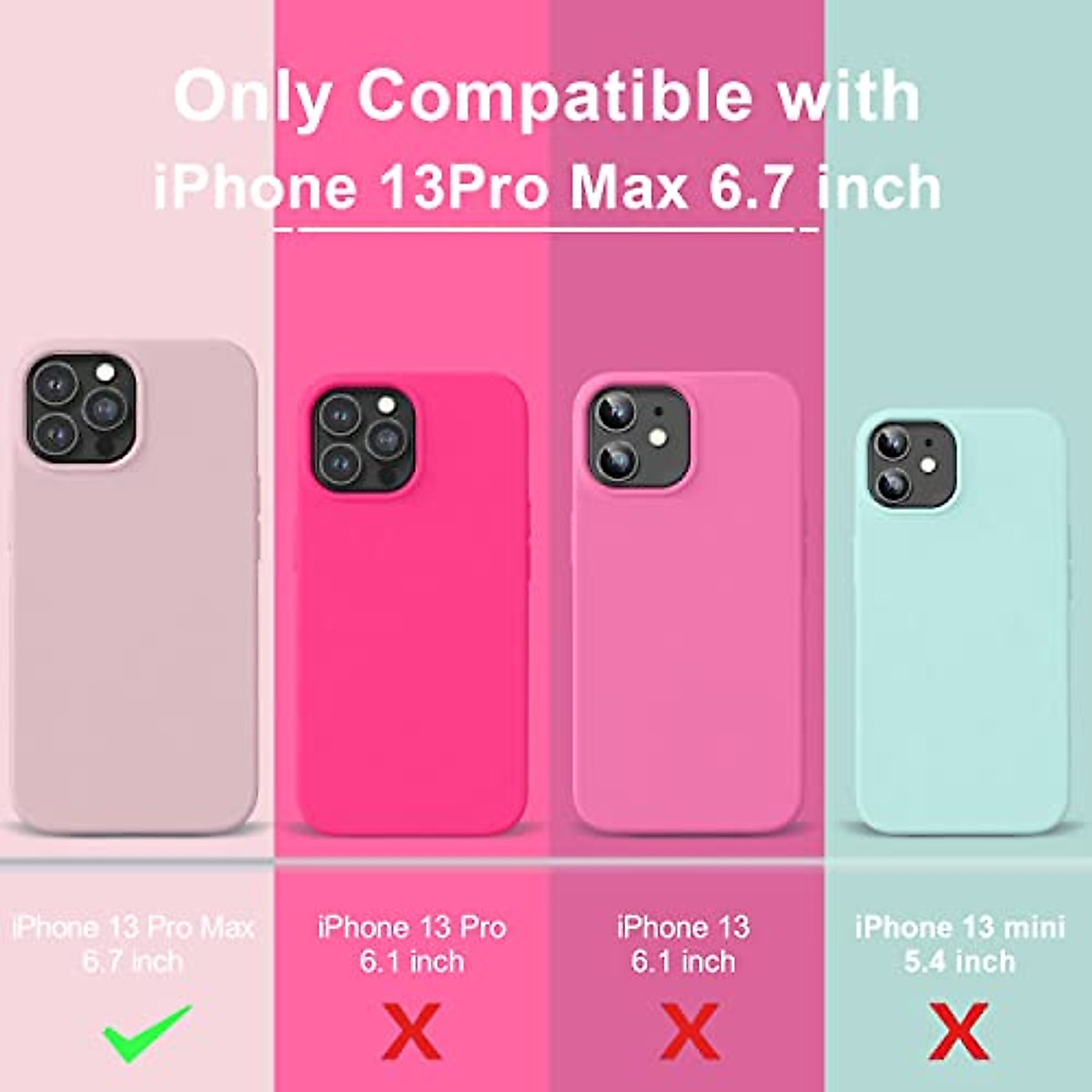 LOVE 3000 Designed for iPhone 13 Pro Max Case, Silicone-Shockproof-Protective Phone Case for iPhone 13 Pro Max 6.7 inch, Pink Sand