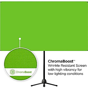 Valera Explorer Green Screen with Stand - Portable Chroma Key Panel, 1000 Free Backgrounds Included, Wrinkle Resistant Green Fabric Backdrop, Tripod & Wall Mount, Carry Case, Portrait & Wide Landscape