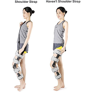 Hinged Knee Brace Support for Protection Orthopedic Hinged Knee Brace Support Adjustable Knee Joint Splint ROM Knee Orthosis Immobilizer Stabilizer Post-Op Arthritis Ligament Injury Protector