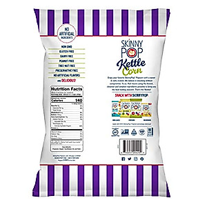 SkinnyPop Popped Sweet & Salty Kettle Popcorn, Gluten Free, Vegan Popcorn, Non-GMO, Healthy Popcorn Snacks, Halloween Snacks for Kids, Skinny Pop, 5.3oz Grocery Sized Bag