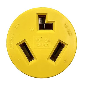 Parkworld 62947 NEMA L14-30P to 10-30R Adapter 4-Prong Generator 30A Locking Plug to Dryer 3-Prong 30A Outlet (Yellow)