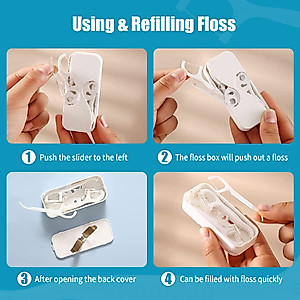 Dental Floss Portable Case Dental Floss Dispenser Automatic Dental Floss Picks Cases for Teeth Cleaning,Specialized Floss(Black+White)