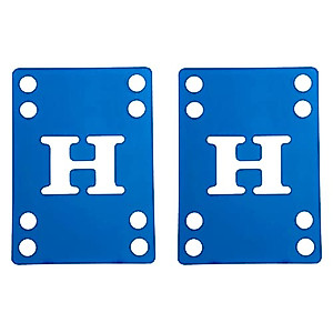 Dime Bag Skateboard Bushings (for 2 Trucks) + Blue Riser Pads and 1" Phillips Hardware (98A Black)