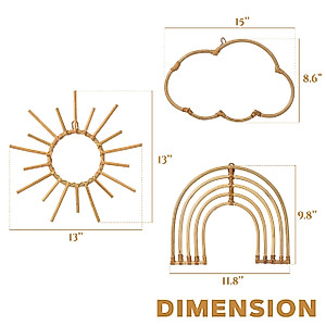 GaiaMade Rattan Nursery Decor, Neutral Theme for Nursery Decorations, Create a Boho Nursery, Playroom Wall Decor, Boho Nursery Decor, Boho Nursery Decor for Girl and Boy, Day Set.…