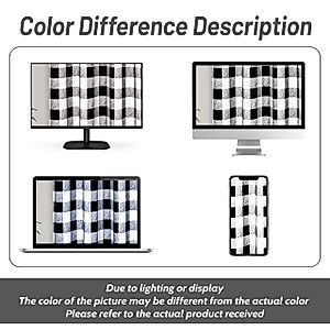 DriftAway Buffalo Plaid Check Curtains Blackout Room Darkening Thermal Insulated Black and White Buffalo Checkered Window Drapes for Farmhouse Bedroom Living Room Grommet Curtain 2 Panels 84 Inch Long