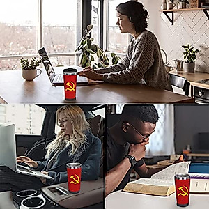 BDRAW Ussr-Hammer-And-Sickle Coffee Mug Coffee Cup Double Insulated Stainless Steel Insulation Coffee Cup