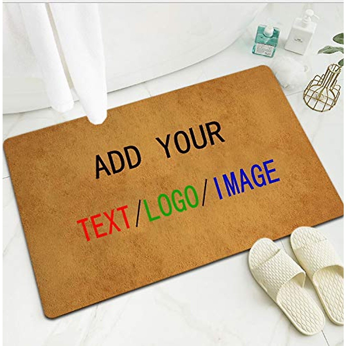 Personalized Doormat, Custom Photo Text Image Logo Non-Slip Washable Design Mat Indoor Outdoor for Bedroom Room Garden Office, Bathroom Home (27.6"x47.3")