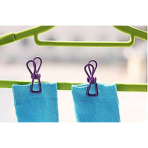 WOIWO 30Pcs Multi-Purpose Stainless Steel Wire Clips Pins Hanging Clips Hooks Assorted Colors