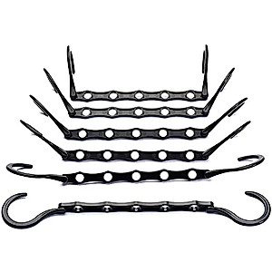 HOUSE DAY Black Magic Space Saving Hangers, Premium Smart Hanger Hooks, Sturdy Cascading Hangers with 5 Holes for Heavy Clothes, Closet Organizers and Storage, College Dorm Room Essentials 10 Pack
