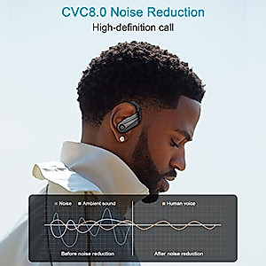 uoeos Wireless Earbuds Bluetooth, Sports Light-Weight Headphones with Earhooks,Built-in Mic,Active Noise Control,IPX7 Waterproof,Clear Calls,Low Latency,Surround Sound,54 Hrs with Charging Case