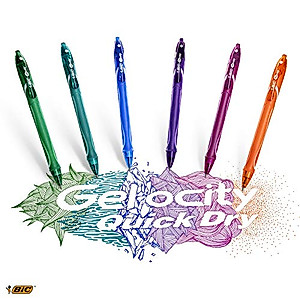 BIC Gel-ocity Quick Dry Ballpoint Pens - Red, Box of 12