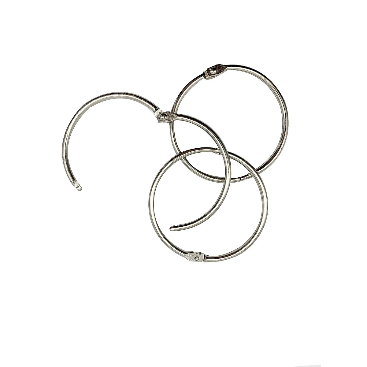 KTOJOY 2 Inch (15 Pack) Loose Leaf Binder Rings, Nickel Plated Steel Binder Rings,Keychain Key Rings, Metal Book Rings,Silver, for School, Home, or Office