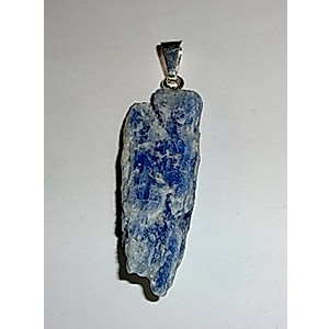 Sublime Gifts 1pc Raw Blue Kyanite with Mica Rough Natural Premium Quality Free Form Pendant with Bail Loop