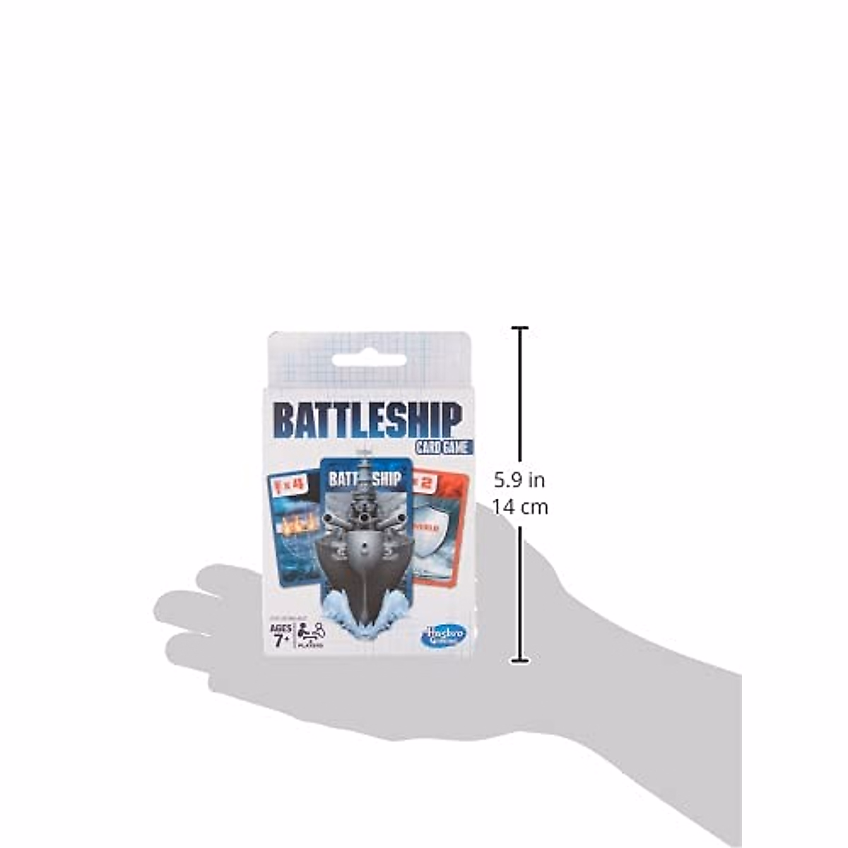 Hasbro Gaming Battleship Card Game for Kids Ages 7 and Up, 2 Players Strategy Game Brown/a