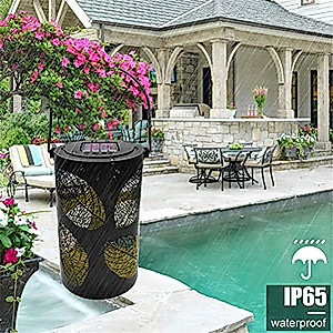 LHLLHL Solar Hanging Lanterns Outdoor Waterproof Leaf Solar Lights Decorative Metal Solar Lantern Tabletop Lamp for Garden Yard Desk ( Size : 2pcs )