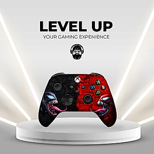 Venom vs Carnage Custom X-box Controller Wireless compatible with X-box One/X-box Series X/S by DreamController | Proudly Customized in USA with Permanent HYDRO-DIP Printing(NOT JUST A SKIN) (MODDED)