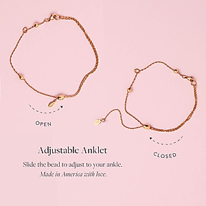 Alex and Ani Adjustable Anklet for Women, Star of Venus Charm, Shiny Rose Gold Finish, 11.5 in