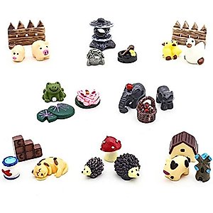 24 pcs Miniature Garden Ornaments, Fairy Garden Animals for Dollhouse Plant Pot, Home Decoration