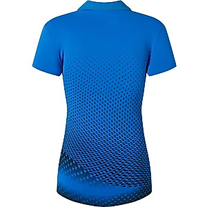 Sportides Women's Sport Polo Tee Shirt Tshirt T-Shirt Short Sleeve Poloshirt Golf Tennis Badminton Bowling SWT251_Blue_XXL
